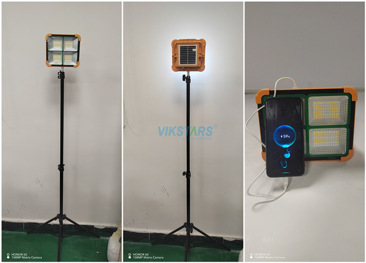 Camping Lighting Multifunction Solar Chargeable Light With USB Port